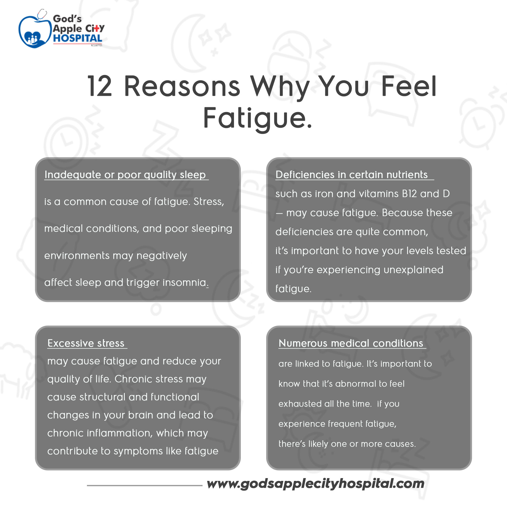 12 reasons why you feel fatigue – God's Apple City Hospital
